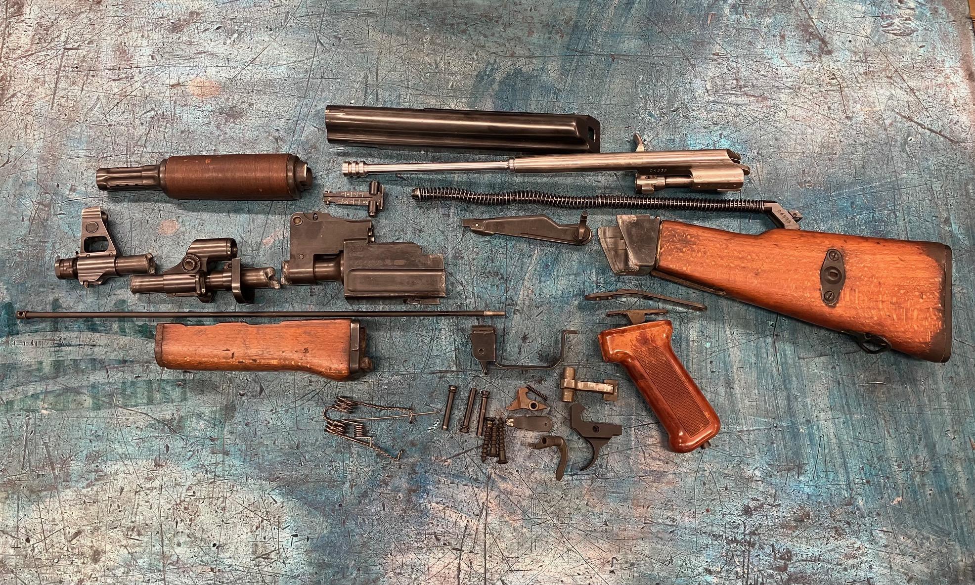 Two Polish AK-47 KBK milled parts kits with hardwood stock sets,Turbo repair mid section, AK ...